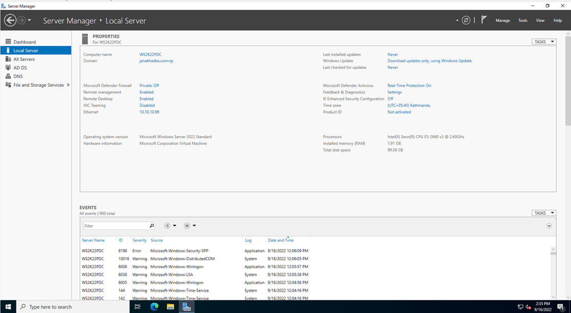 Step By Step Guide: How to Setup Active Directory Domain Service on Windows Server 2022 – JANAK ...
