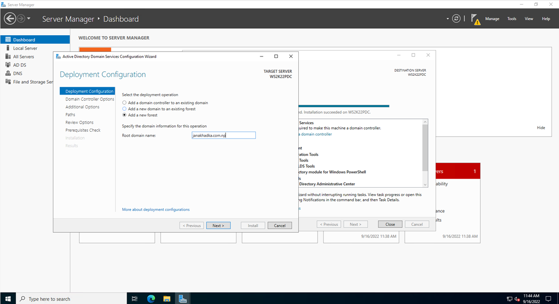 Step By Step Guide: How to Setup Active Directory Domain Service on Windows Server 2022 – JANAK ...