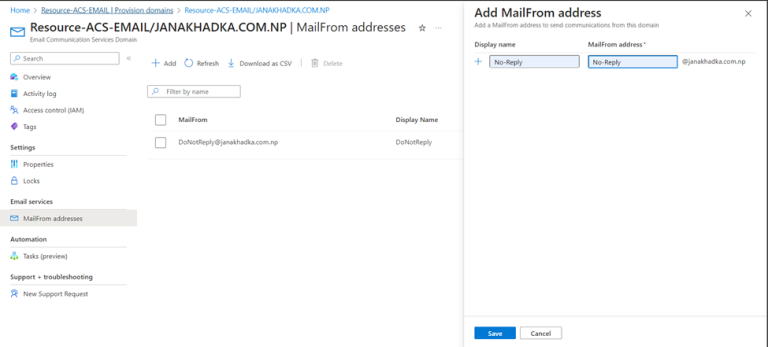 Complete Guide: Setting Up and Sending Emails with Azure Email Communication Services – JANAK KHADKA